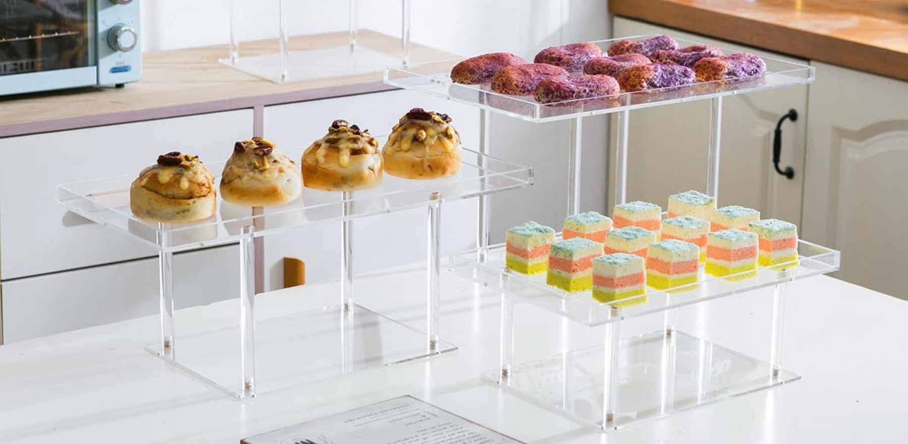 3-Tier Acrylic Display Stand | Clear Cake Stands for Events