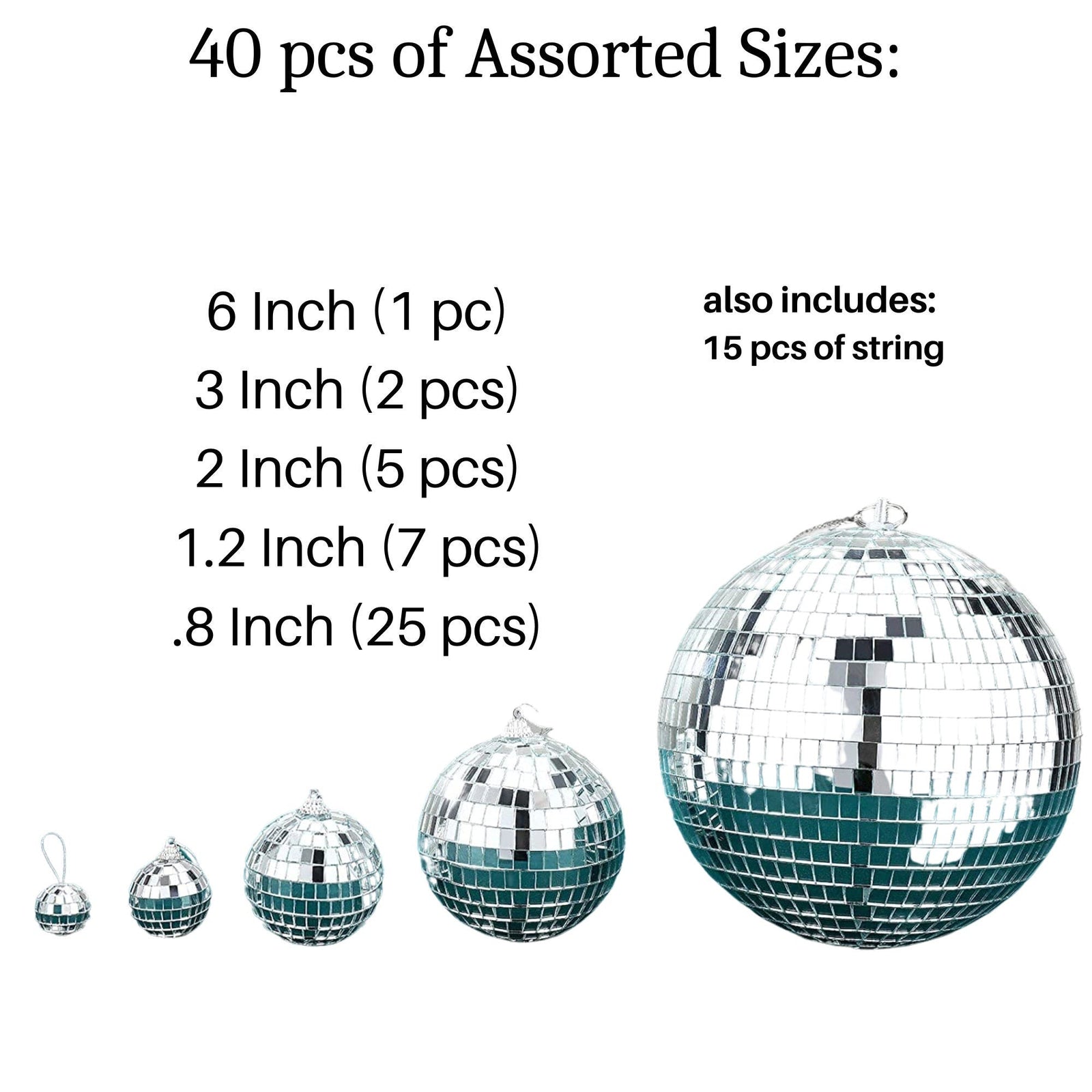 Mini Disco Ball Set – Silver Disco Balls for Party Décor